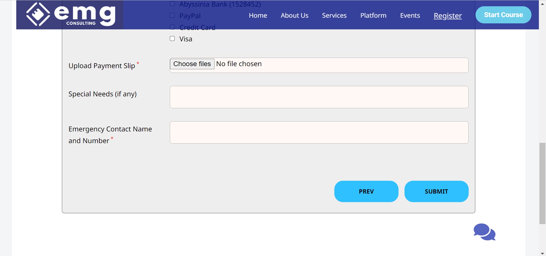 Online Platform – EMG consulting